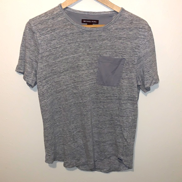 Michael Kors | Shirts | Michael Kors Gray Linen Pocket Tee Shirt | Poshmark